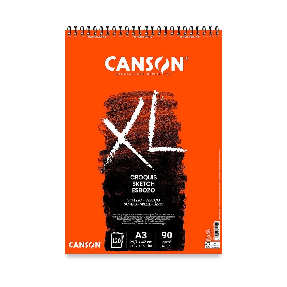 BLOC CANSON XL CROQUIS A3 90G 120H 200787115